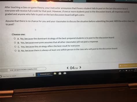 Solved After Teaching A Class On Game Theory Your Chegg