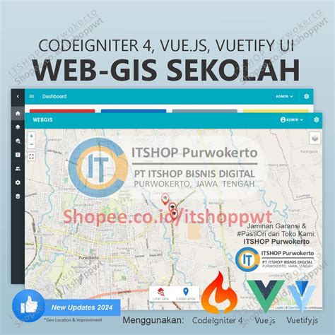 jual source code aplikasi web gis sekolah menggunakan codeigniter 4 dan