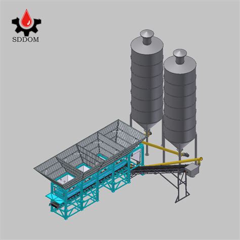 GB60 Dry Mixed 60 Cbm Cubic Meter Per Hour Concrete Batching Plant