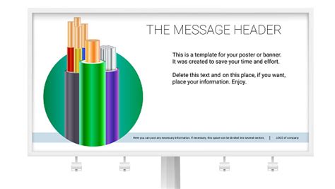 구리와 알루미늄 전기 케이블의 광고로 광고 판 좌초 전기 전선 색의 머리에 인쇄 광고 포스터 또는 배너 텍스트 디자인 예제 디자인 서식 파일 간판에 대한 스톡 벡터 아트 및