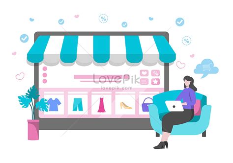 평면 온라인 쇼핑 벡터 일러스트 무료 다운로드 Lovepik
