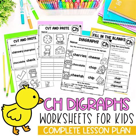 Ch Digraph Worksheet Digraphs Phonics Centers Aimeesedventuresllc