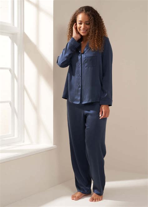 Midnight Silk Pyjama Set Nightwear Silk Sleepwear Truly