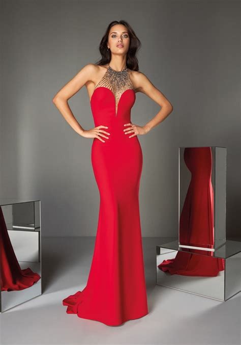 Pronovias ATOS STYLE 56 Beaded Red Crepe Gown HK Designer Bridal Room