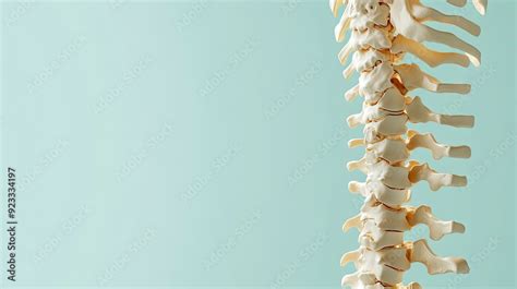 Anatomy Of The Human Vertebral Column Isolated On A Simple Color