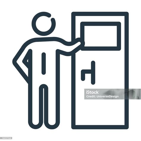 얇은 선 아이콘을 노크 노크 사람 개념 격리 된 윤곽 선개의 에서 주먹 선형 아이콘 웹 디자인 및 앱에 대한 벡터 그림 기호