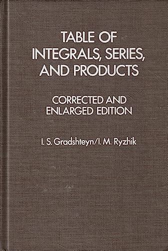 Table Of Integrals Series And Products Iberlibro