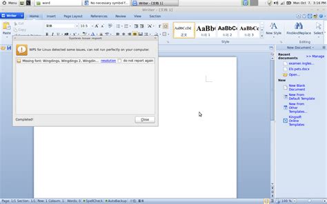 Error Kingsoft Office Missing Font Wingdings Wingdings Wingdin