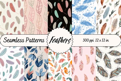Feather Seamless Pattern Graphic By STARS KDP Creative Fabrica
