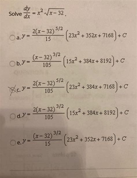 Solved X2 VX 32 Solve Dx 2 X 32 5 2 A 23x2 352x Chegg