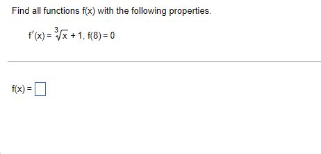 Solved Find All Functions F X With The Following Chegg Com