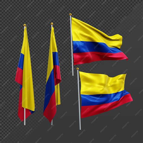 Premium Psd 3d Rendering Colombia South America Flag Fluttering And