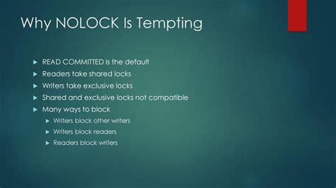 When I Use Nolock And Other Hints Ppt Download