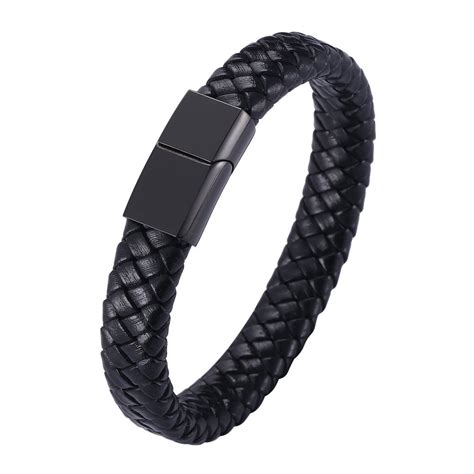 Zendure Men Or Womans Braided Genuine Leather Bracelet With Stainless