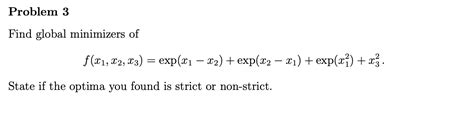 Solved Find Global Minimizers Of