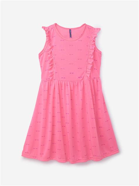 Buy Yk Girls Pink Cotton Fit And Flare Dress Dresses For Girls 16533000
