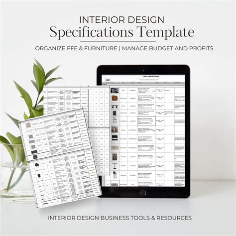 Interior Design Specifications Template Excel Template Ffe Interior