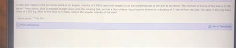 solved a solid disk rotates in the horizontal plane at an