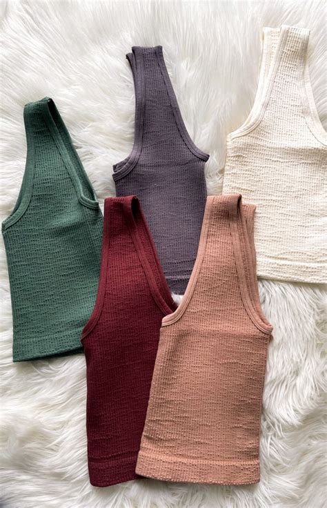 Ribbed V Neck Tank Top V Neck Tank Top Tank Tops Tops