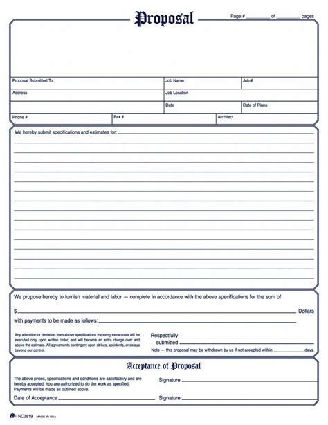 Free Construction Proposal Template Word Kaesg Blog