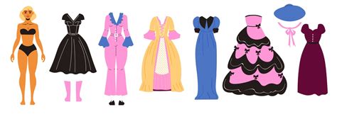 Cheerleader Paper Doll Royalty Free Vector Image