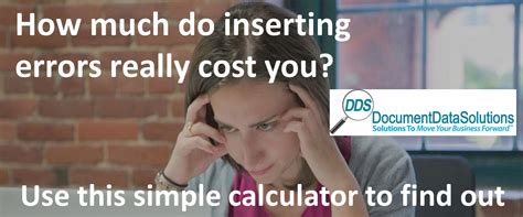 Inserting Error Cost Calculator Document Data Solutions