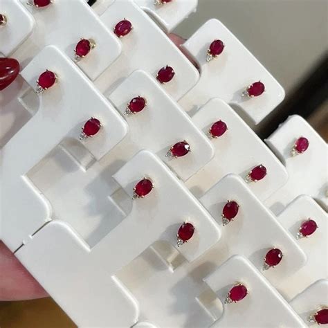 Ruby Earrings In Sterling Silver K Gold Plated Tiny Stud Earrings Minimalist Earrings Etsy
