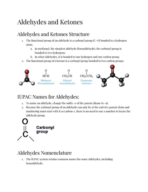 Aldehydes And Ketones Notes Aldehydes And Ketones Aldehydes And
