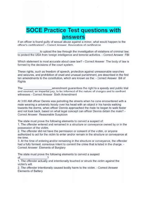 Soce Practice Test Questions With Answers Soce Stuvia Us