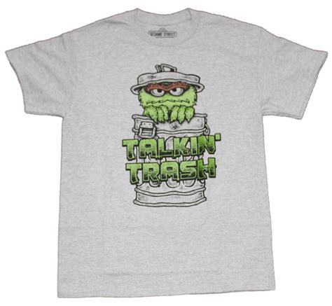 Sesame Street Mens T Shirt Oscar The Grouch Talking Trash Medium