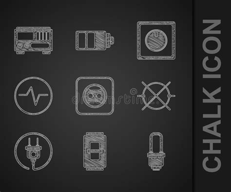 Set Electrical Outlet Light Switch Led Bulb Circuit Scheme Plug