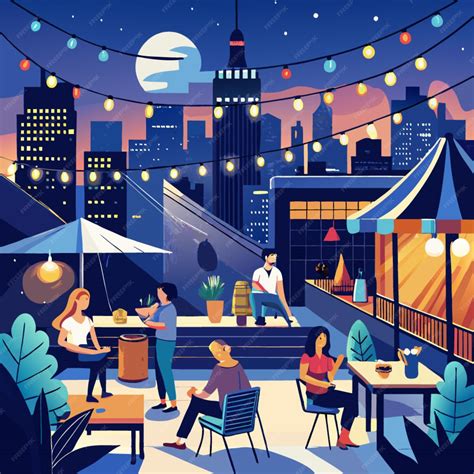 A Cartoon Illustration Of A City Scene With A City In The Background
