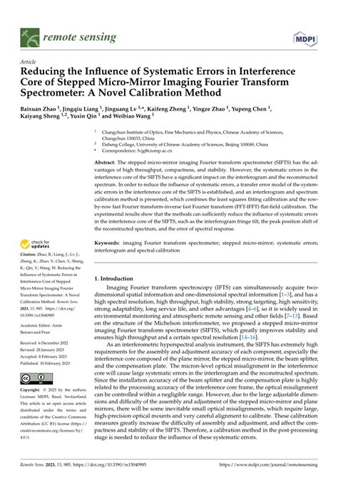 Pdf Reducing The Influence Of Systematic Errors In Interference Core