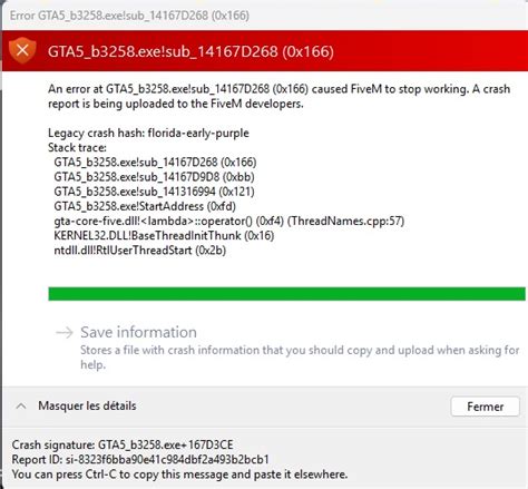 Error GTA5 B3258 Exe Sub 14167D268 FiveM Client Support Cfx Re