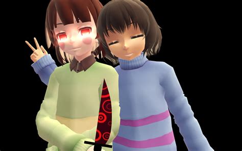 Mmd Undertale Chara And Frisk By Insanehipsterteto On Deviantart