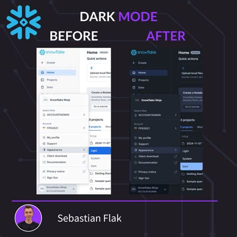 Did You Know Snowflake Has A Dark Mode Im A Huge Fan Of Dark Interfaces Staring At A White