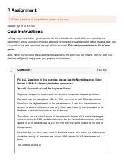 Quiz R Assignment Pdf R Assignment This Is A Preview Of The Published Version Of The Quiz