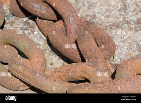 Rusty Iron Chain To Make A Connection Stock Photo Alamy