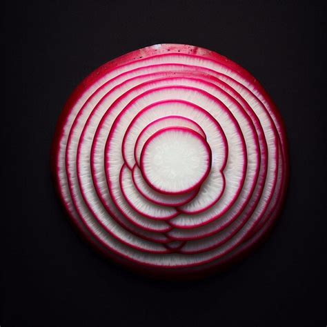 Premium Photo A Sliced Circular Red Radish Root Shown From The Top