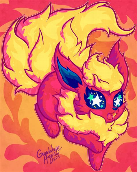 Flareon Nintendo Pokemon Highres Animal Focus Blonde Hair Blue