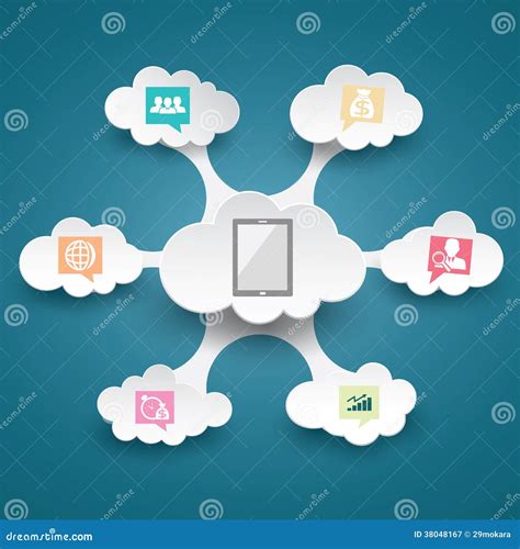 Cloud Social Computing Abstract Background Concept Stock Vector