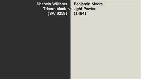 Sherwin Williams Tricorn Black Sw 6258 Vs Benjamin Moore Light Pewter