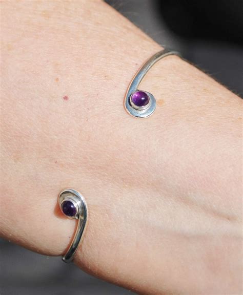 Amethyst Sterling Silver Bracelet Hand Crafted Irish Jewellery