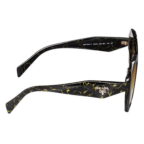 Prada Prada Symbole Oversize Geometric Sunglasses Marble Brown