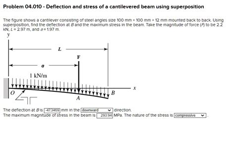 Solved Pleae Solve This Correctly The Deflection And Mpa Are Wrong