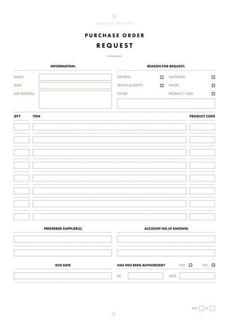 PURCHASE ORDER REQUEST FORM