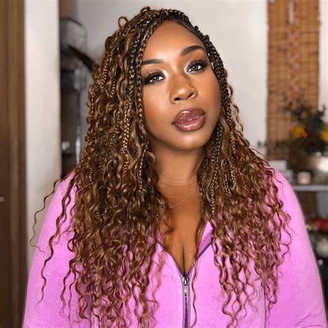 Toyotress Boho Box Braids With Human Hair Curls Protective Hairstyle Crochet Hair Extensions