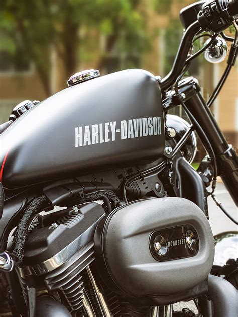 Motocicleta Harley Davidson Negra Y Plateada Fondo De Pantalla De