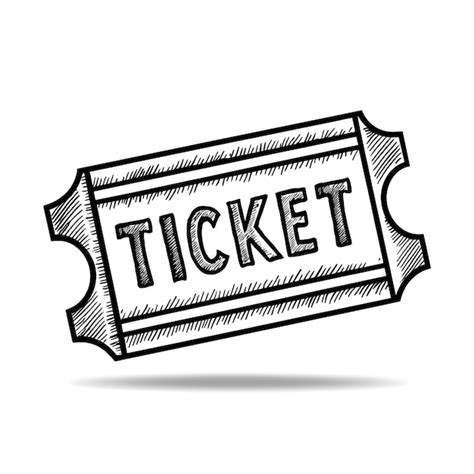 Premium Vector Ticket Monochrome Ink Sketch Vector Drawing Engraving