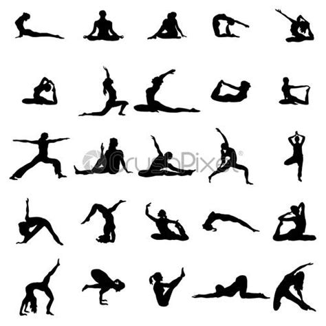 Yoga Silhouette Set Stock Vector 3741894 Crushpixel